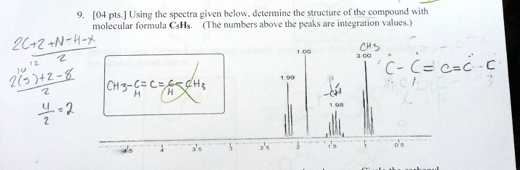 9. [04 pts.] Using the spectra given below, determine the structure of ...