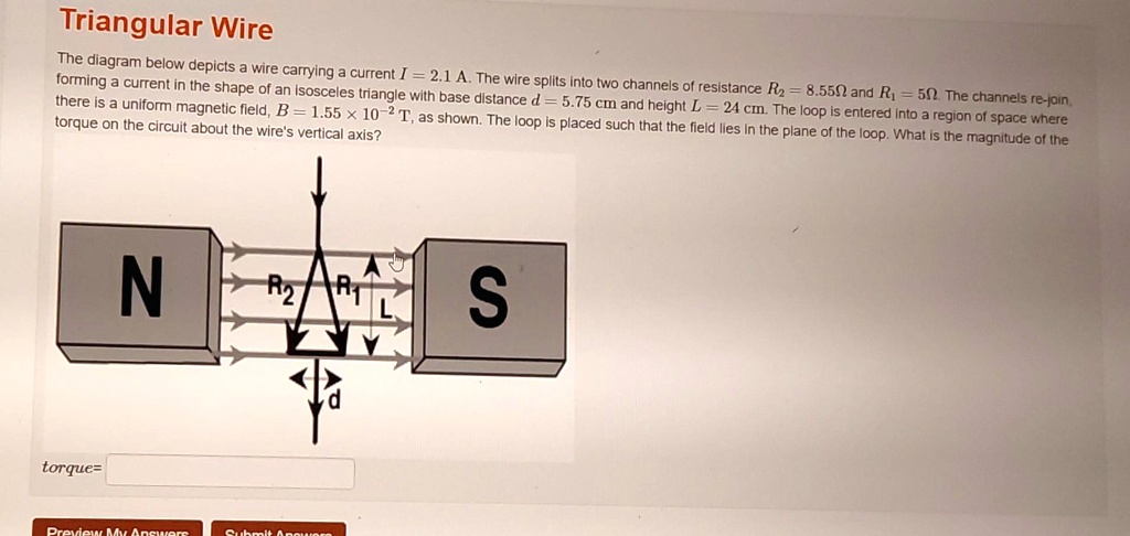 Triangular Wire The diagram below depicts a wire carrying a current I ...