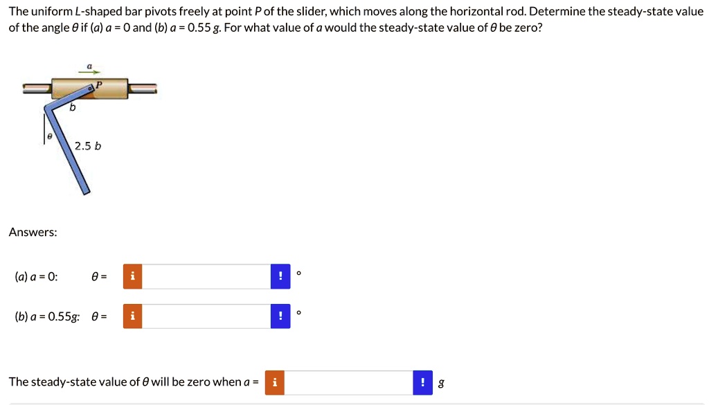 The uniform l shaped bar pivots freely at point p of the...