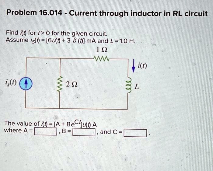 Solved Problem 16 014 Current Through Inductor In Rl Circuit Find I