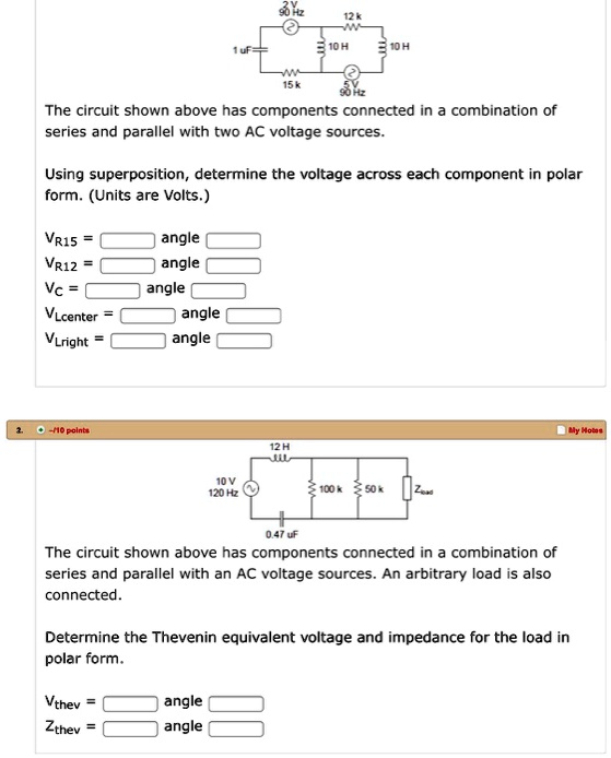SOLVED: 12 15k The circuit shown above has components connected in a combination of series and ...