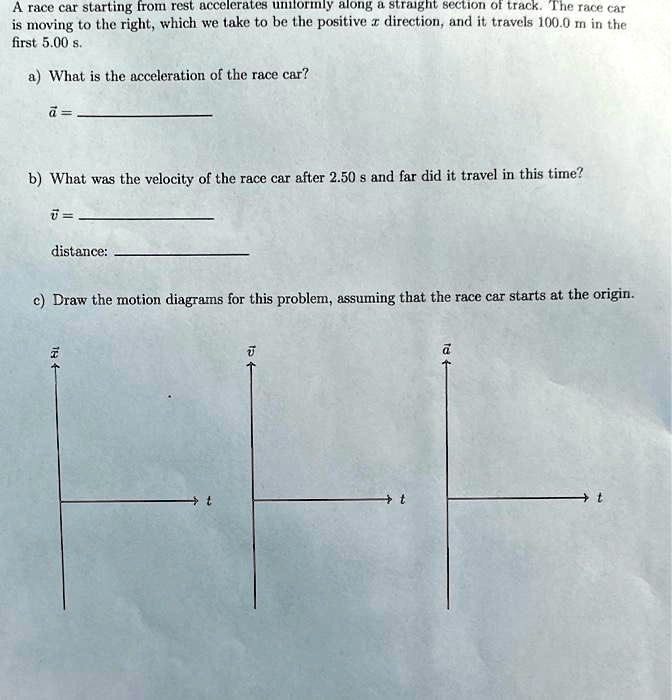 SOLVED: Texts: A race car starting from rest accelerates uniformly ...