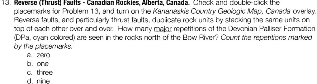 13. Reverse (Thrust) Faults in the Canadian Rockies; Alberta, Canada ...