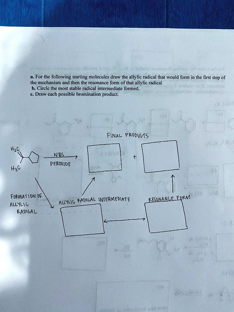 SOLVED:a. For the following starting molecules draw the allylic radical ...