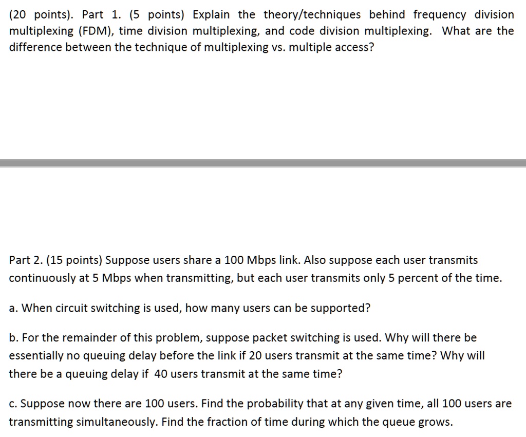 (20 points). Part 1. (5 points) Explain the...