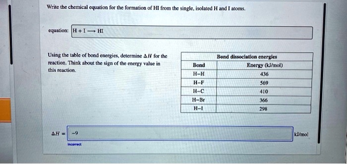 write the chemical equation for the formation of hi fromn thc single ...