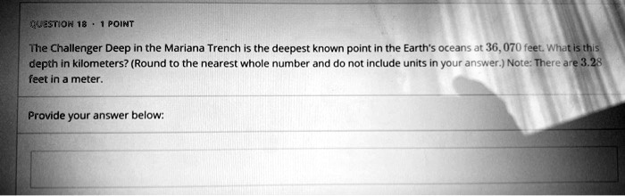 questior 18 point the challenger deep in the mariana trench is the ...