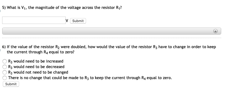 SOLVED: 5) What is V1, the magnitude of the voltage across the resistor ...