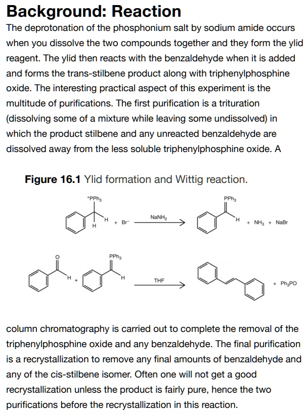 SOLVED: Background: Reaction The deprotonation of the phosphonium salt ...