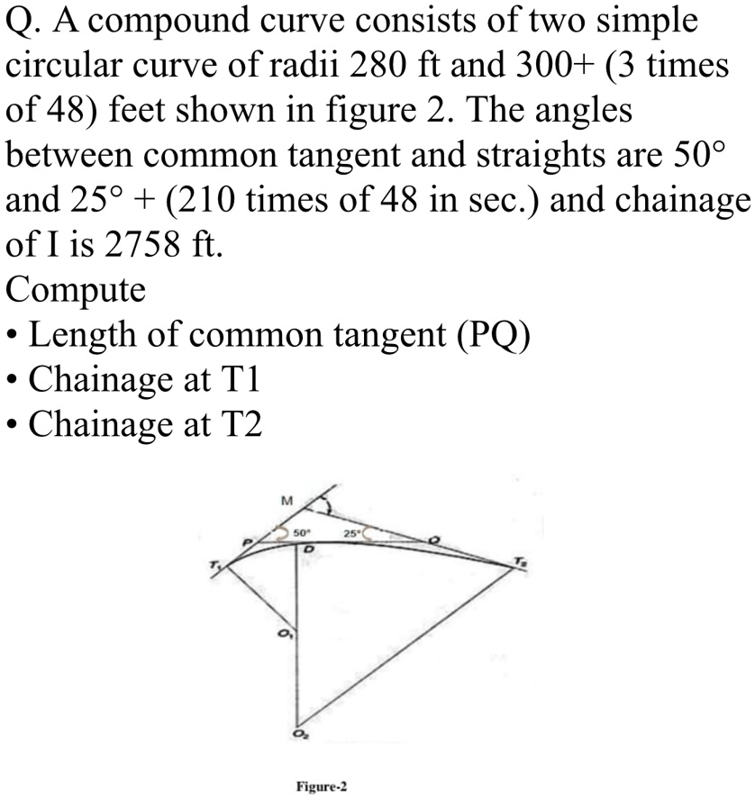 solve the following question q a compound curve consists of two simple circular curve of radii ...