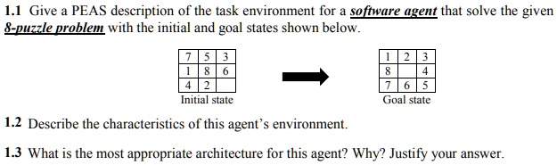 1.1 Give a PEAS description of the task environment for a software ...