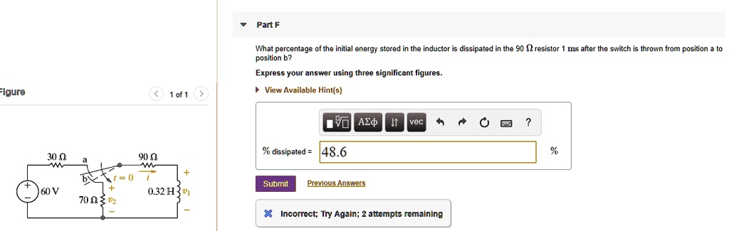SOLVED: What percentage of the initial energy stored in the inductor is ...