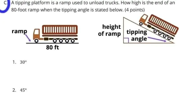 C. A tipping platform is a ramp used to unload trucks. How high is the ...