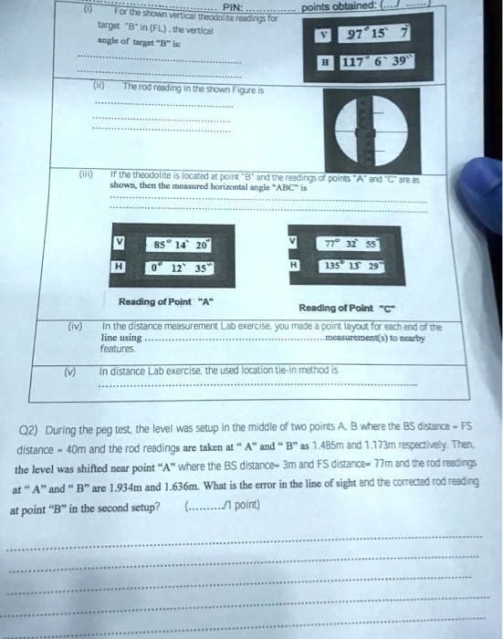 SOLVED: 'tough question please fast 0 For the shown vertical theodolite ...