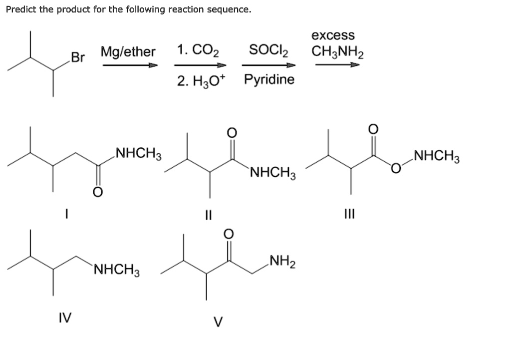 SOLVED: Predict the product for the following reaction sequence. excess ...