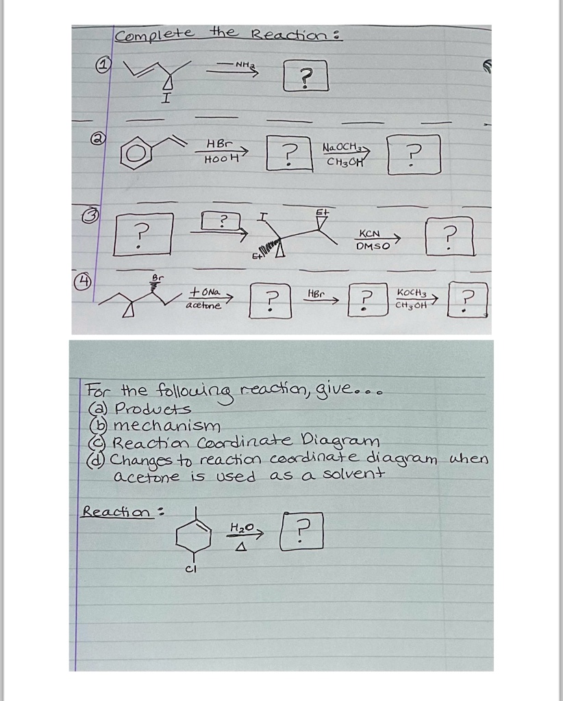 Complete the Reaction: -NH? ? HBr HOOH ? NaOCH? CH?OH ? ? ? Br + ONa ...