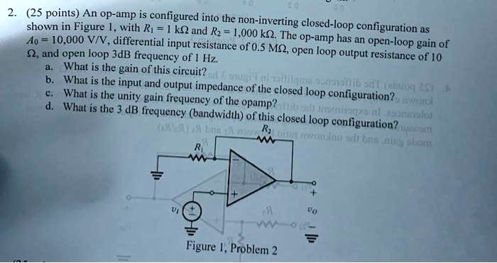 SOLVED: An op-amp is configured into the non-inverting shown in Figure 1, with R1 = k2 and R2 in ...