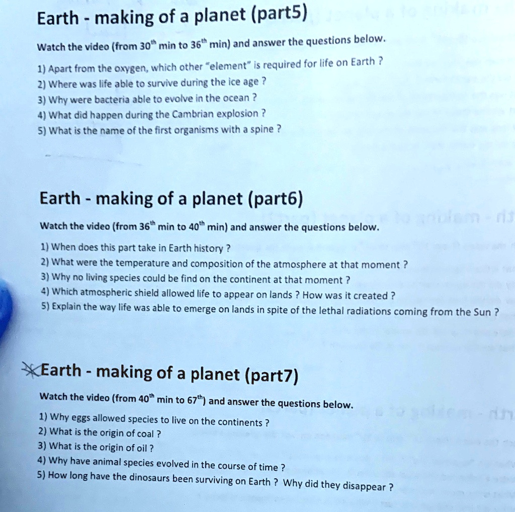 SOLVED: These questions are from the movie called "Making of a Planet ...