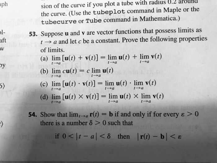 SOLVED: sion of the curve if you plot a tube with radius 0.2 arouna the ...
