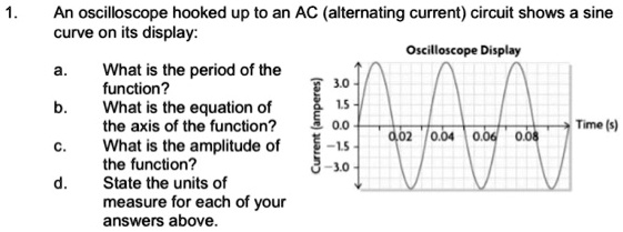 An oscilloscope hooked up to an AC (alternating current) circuit shows ...