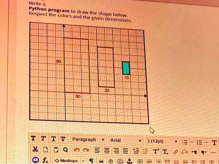 Solved Write A Python Program To Draw The Shape Below Respect The Colors And The Given Dimensions 5830