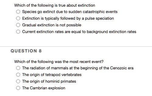 SOLVED: Which of the following true about extinction Species g0 extinct ...