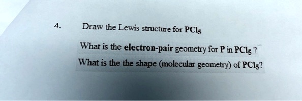 Draw the Lewis structure for PCls What is the electro… - SolvedLib