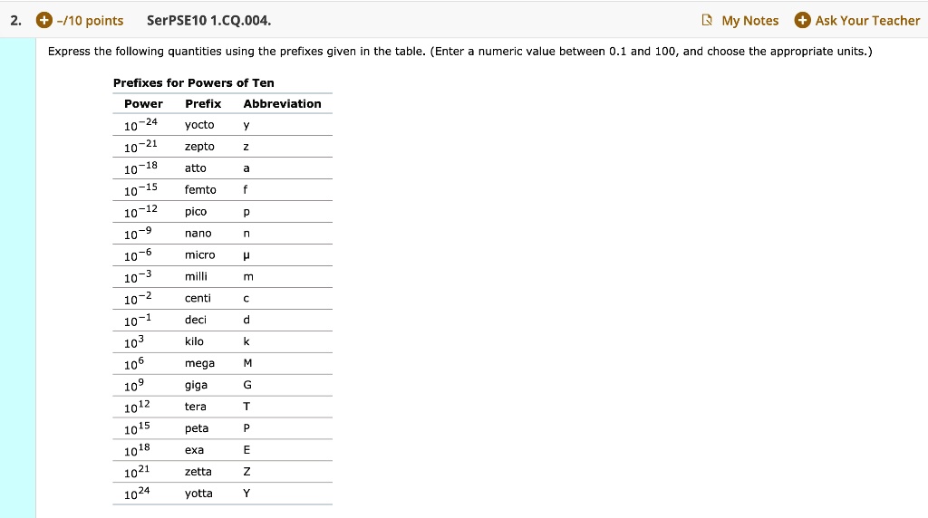 SOLVED: -/10 points SerPSE1O 1.CQ.004. My Notes Ask Your Teacher ...