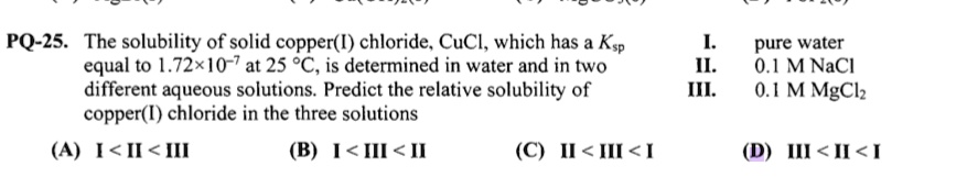 SOLVED: PQ-25. The solubility of solid copper(II) chloride, CuCl2 ...