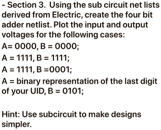 SOLVED: using google colab (python) -Section 3. Using the sub circuit ...