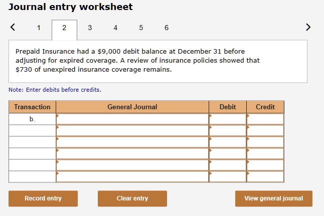 SOLVED: Journal entry worksheet Prepaid Insurance had a 9,000 debit ... SOLVED: Journal entry worksheet Prepaid Insurance had a 9,000 debit ...