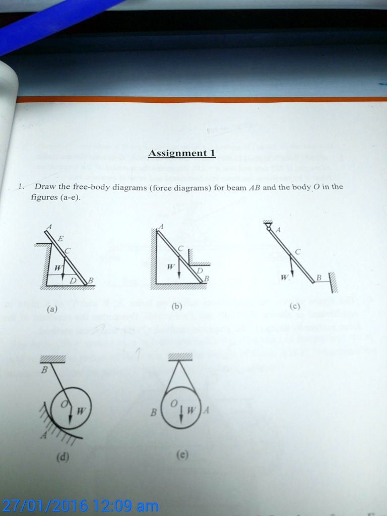 assignment 1 1 draw the free body diagrams force diagrams for beam ab ...