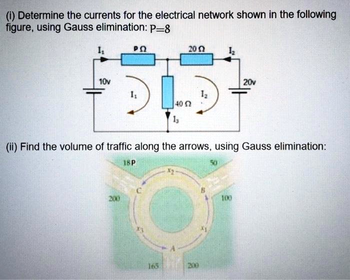 SOLVED: Determine the currents for the electrical network shown in the ...