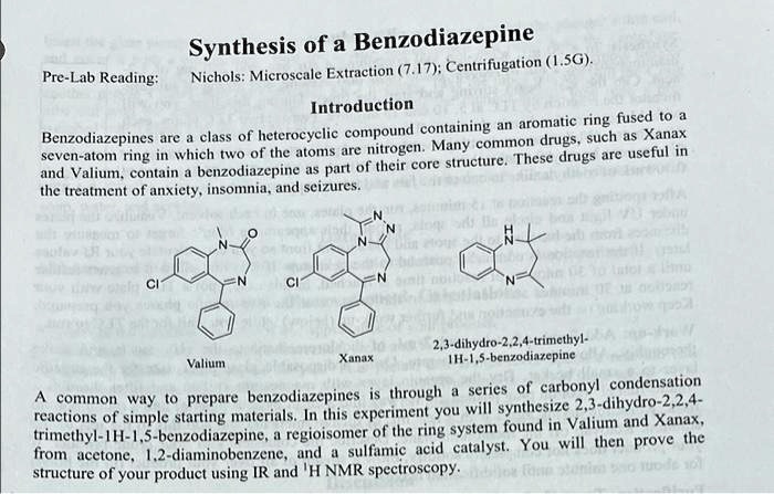 Pre-Lab Reading: Synthesis of a Benzodiazepine Nichols: Microscale ...