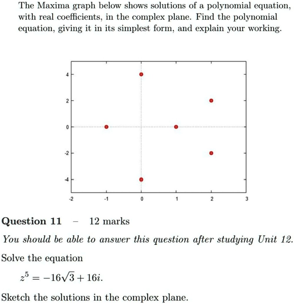 SOLVED: The Maxima graph below shows solutions of a polynomial equation ...