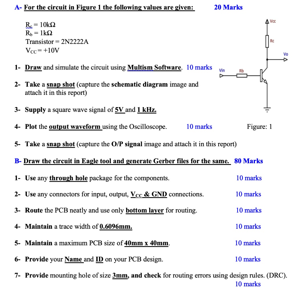 a for the circuit in figure the following values are given 20 marks vcc ...