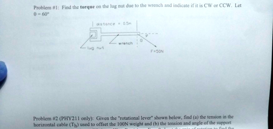 SOLVED: Problem # Find the torque On the lug nut due to the wrench and ...