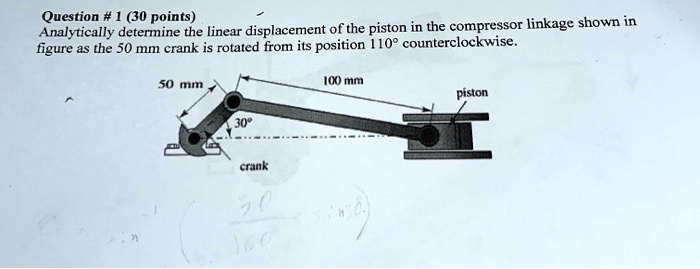SOLVED: Question #1(30 points Analytically determine the linear displacement of the piston in ...