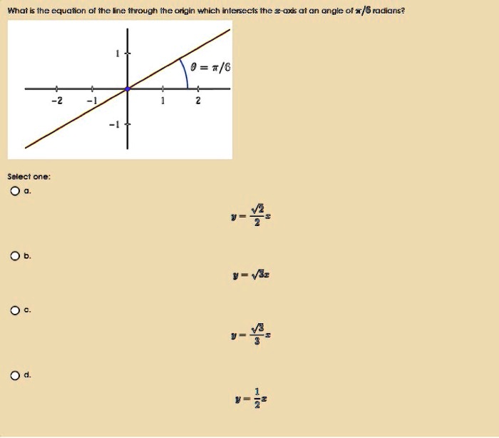 SOLVED: whai the equation oi ite Ine itrough the Origin which ...