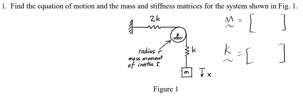 SOLVED: Texts: 1. Find the equation of motion and the mass and ...