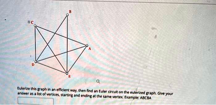 Solved Eulerize This Graph In An Efficient Way Then Find An Euler Circuit On The Eulerized