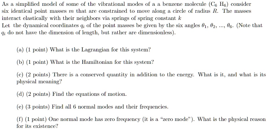 SOLVED: As a simplified model of some of the vibrational modes of a a ...