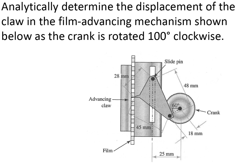 SOLVED: Analytically determine the displacement of the claw in the film ... SOLVED: Analytically determine the displacement of the claw in the film ...