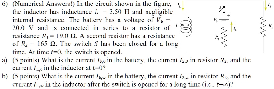 SOLVED: (Numerical Answers!) In the circuit shown in the figure, the ...