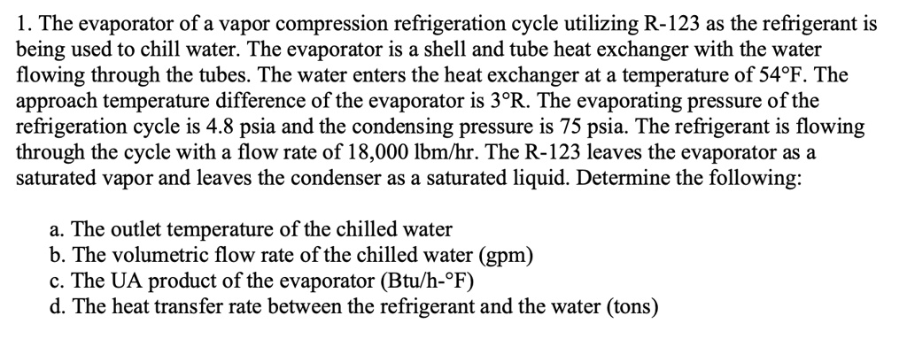 1. The evaporator of a vapor compression refrigeration cycle utilizing ...