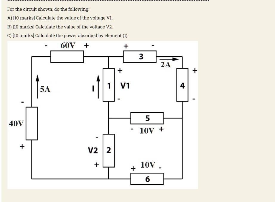SOLVED: For the circuit shown, do the following: A) [10 marks] Calculate the value of the ...