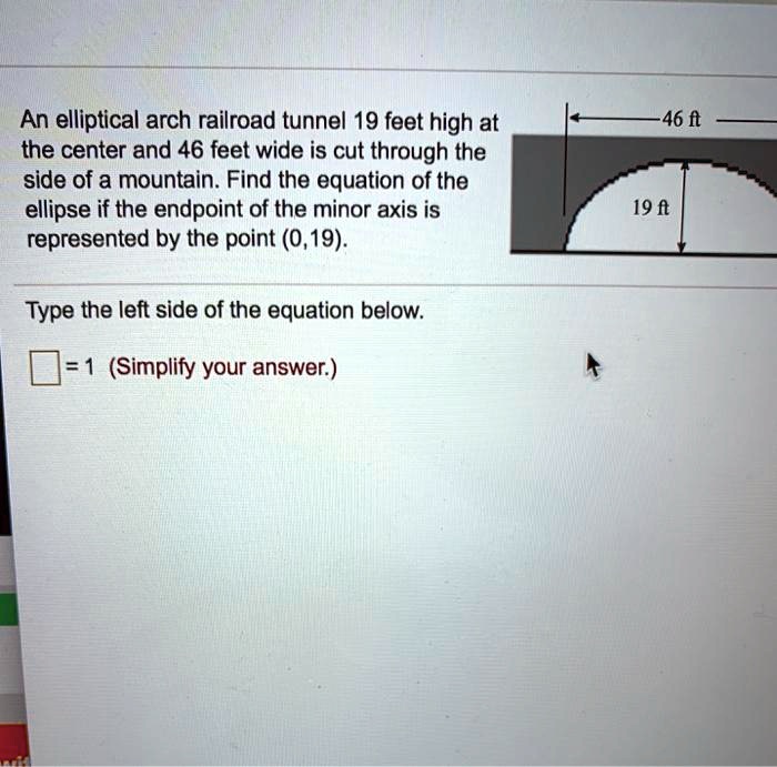 An elliptical arch railroad tunnel 19 feet high at the center and 46 ...