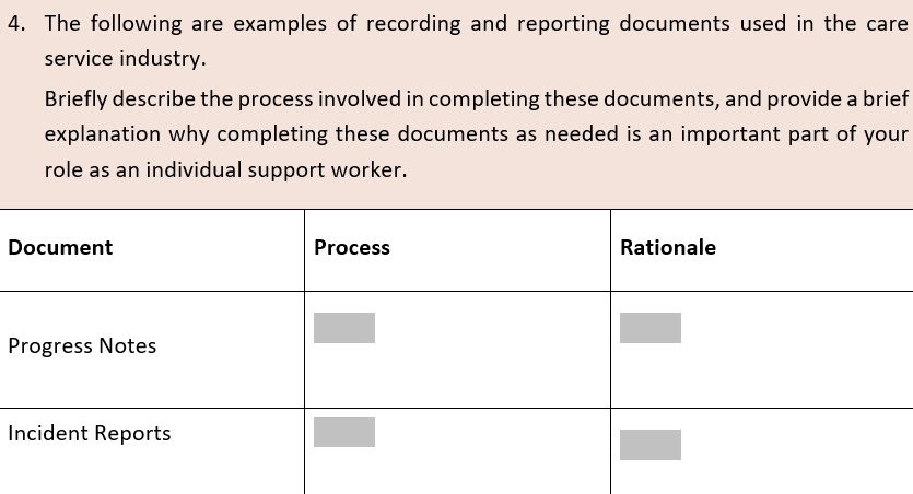 4 the following are examples of recording and reporting documents used ...