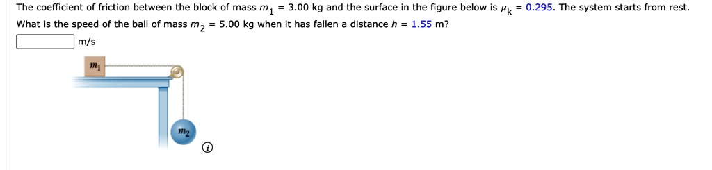 SOLVED: The coefficient of friction between the block of mass m1 3.00 kg and the surface in the ...