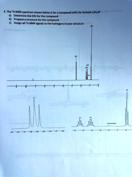 SOLVED: The 'H NMR spectrum shown below is a compound with the formula ...